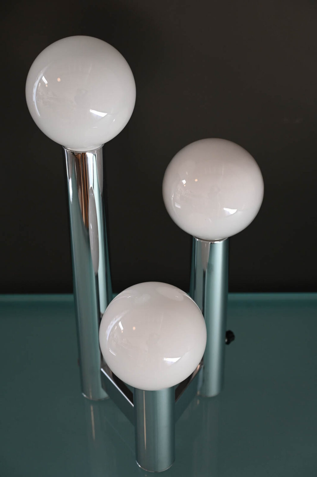 Chrome Three Column Table Lamp by J.T. Kalmar, ca. 1970 - Authentic Mid ...