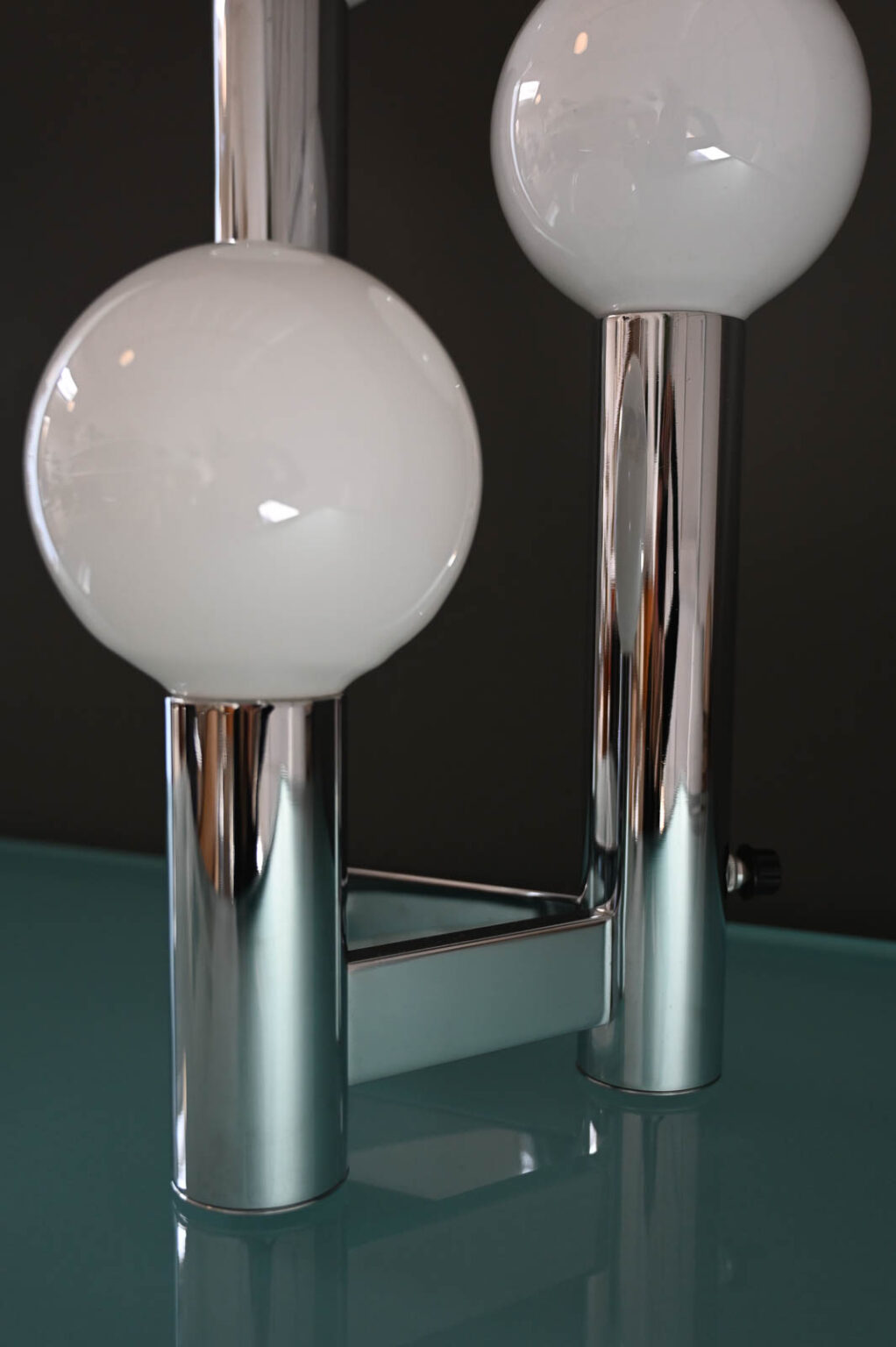 Chrome Three Column Table Lamp by J.T. Kalmar, ca. 1970 - Authentic Mid ...