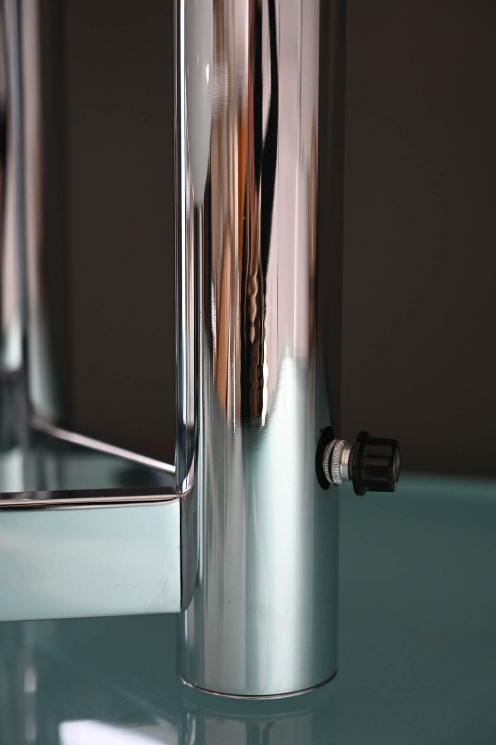 Chrome Three Column Table Lamp by J.T. Kalmar, ca. 1970 - Authentic Mid ...